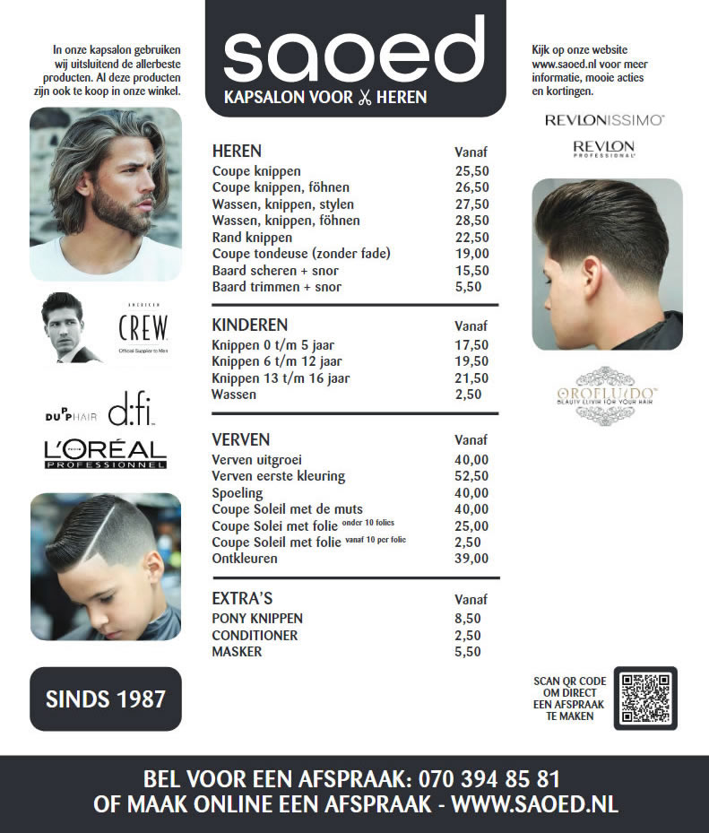 Prijzen kapper en knippen Rijswijk